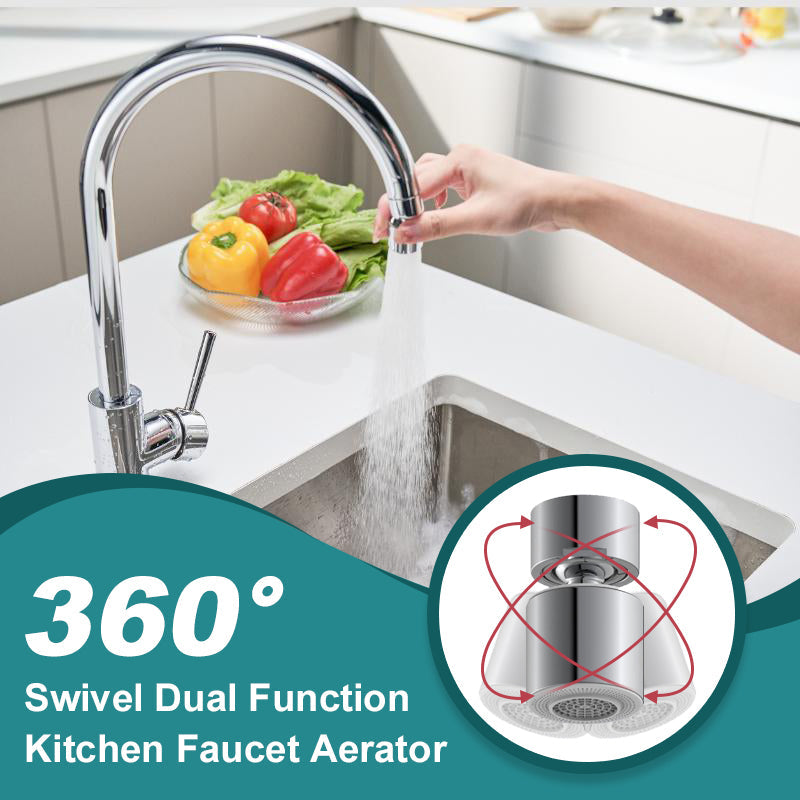 🚰 360° dreielig vannkran med 2-i-1-funksjon og drikkevannssprudler ...
